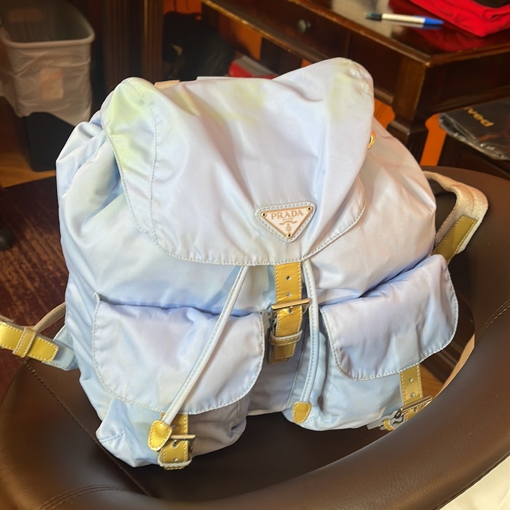 Authentic Prada Baby Blue Nylon Back Pack - Gem